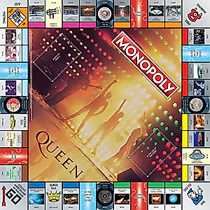 Monopoly Queen | Collectible Monopoly Game Featuring British Rock and Roll Band | Custom Game Board Featuring Familiar Artwork, Arenas, and More