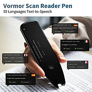 Vormor X5 Pro Reader Pen 112 Languages Translator Device Translation Pen Scanner - Text to Speech, Photo Translation, Text Extract, Scanning Translation Pen Dictionary Pen for Business& Study & Travel