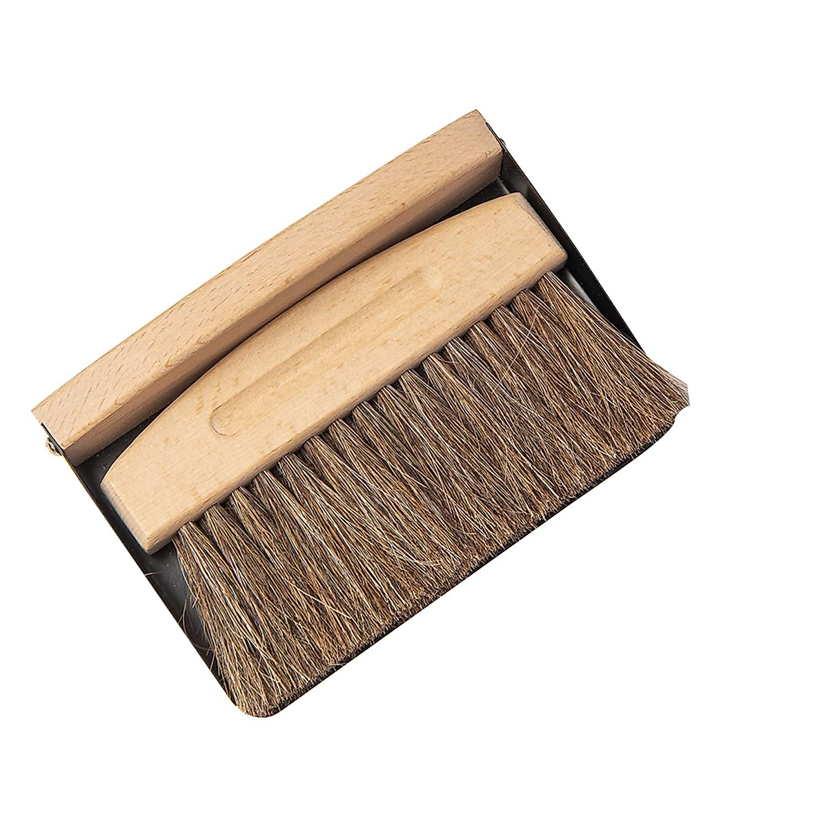 Broom and Dustpan Set - Small Broom and Dustpan Set, Perfect for Tiny Spaces and Quick Table Cleanups - Mini Broom and Dustpan Set, Wood Hand Broom with Natural Horsehair Bristles(5.9 x 3.9 inches)