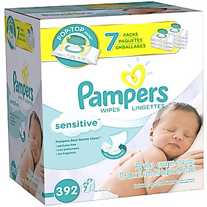 Pampers Sensitive Baby Wipes - Unscented - 392 ct