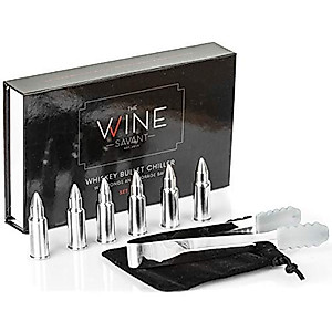 Bonnie & Clyde Car Decanter Set, Wine & Whiskey Decanter Set 15" L with 2 Bullet Shot Glasses, Set of 6 Whiskey Chillers Stainless Steel Bullet Shaped Ice Cubes Vintage Car Decanter Bar Gift