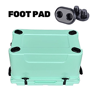 XiyaxiVici 2 PCS Cooler Feet Replacement Non-Slip Non-Scratch Rubber Feet for Coolers Models 45qt 65qt 110qt 145qt, Thickened and Enlarged Soft Rubber Feet Outdoor Camping Protection Black