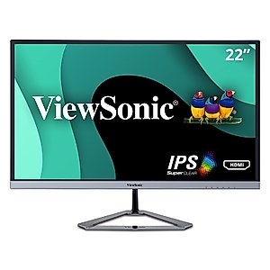 ViewSonic VX2276-SMHD 22in IPS 1080p Frameless LED Monitor HDMI, DisplayPort (Renewed)