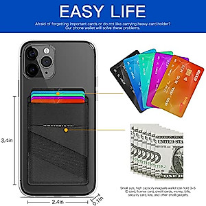 YINHEXI 2Pack Phone Wallet Card Holder, Cell Phone Wallet Stick on Credit Card Holder for Cell Phone & Phone Case, Slim Wallet Compatible with All Smartphones