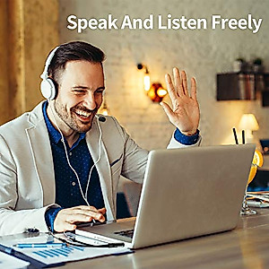 KOOPAO Headphone Mic Splitter, 3.5mm Nylon Braided Audio Adapter to Live Stream Compatible with Phone, Laptop, PS4,Gaming Headset, External Microphone and MP3 Players&More (Black)