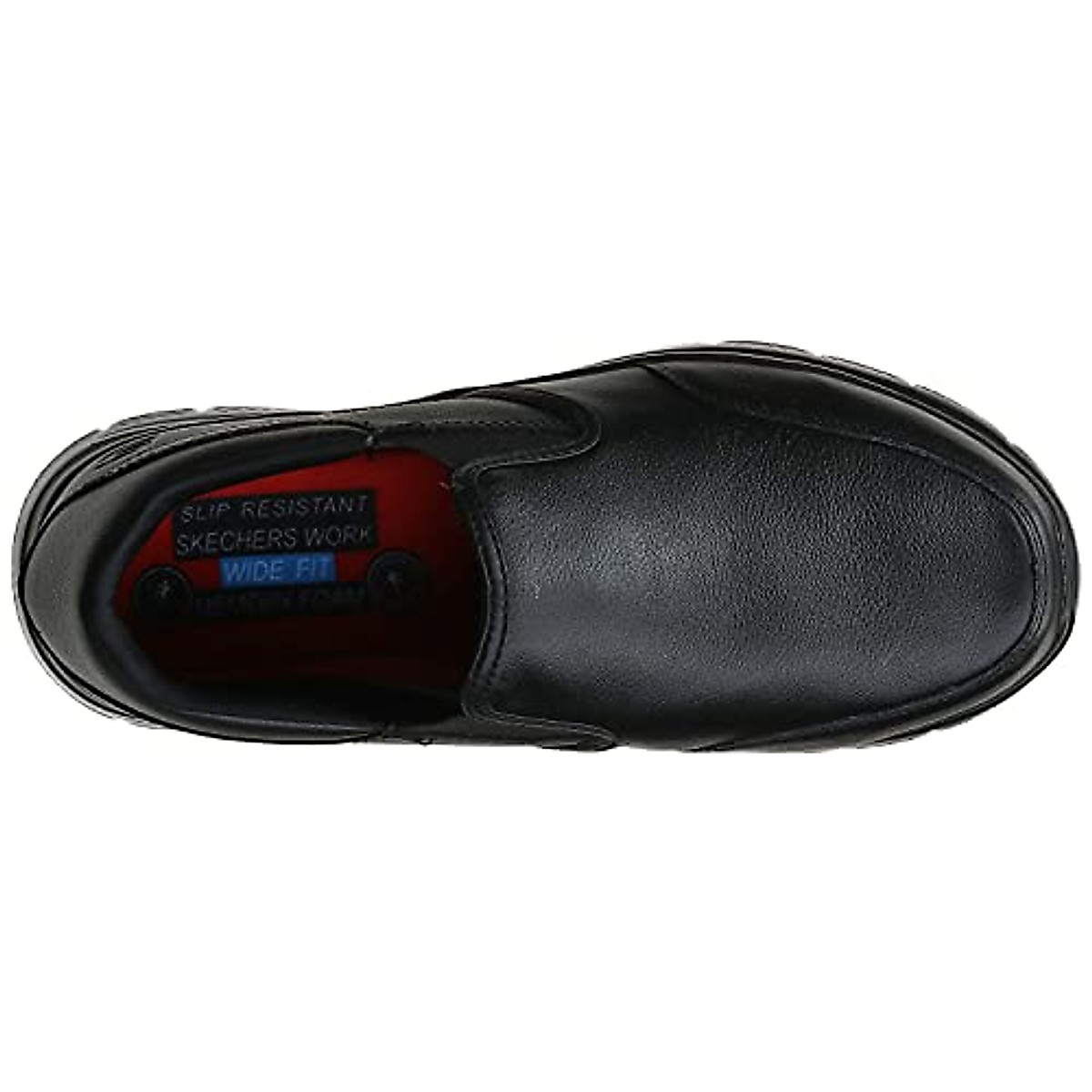 Skechers Men's Bronwood Food Service Shoe, Black Leather, 13