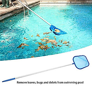 TOPINCN Swimming Pool Net, 5 Section Detachable Pole Pool Skimmer Net, Fine Mesh Pool Skimmer for Pool and Garden Pond