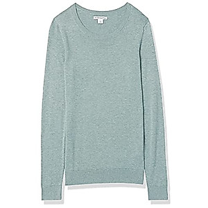 Amazon Essentials Women's Long-Sleeve Lightweight Crewneck Sweater (Available in Plus Size), Sage Green Heather, Medium