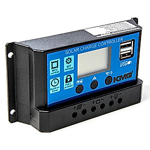 KMG 100 Watts 12 Volts Polycrystalline Solar Panel + Charge Controller Combo - Fast Charging, High Efficiency, and Long Lasting - Perfect for Off-Grid Applications, Motorhomes, Vans, Boats, Tiny Homes