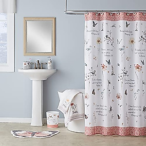 SKL Home Faithful Flowers Hand Towel,Cotton , White Small