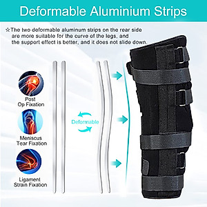 TANDCF Knee Immobilizer Secure Comfort Knee Brace & Stabilizer for Recovery,Knee Fractures,Instability, ACL,MCL,Meniscus Tear,Arthritis,Displacement & Post Surgery Recovery,Height 18.1" Universal