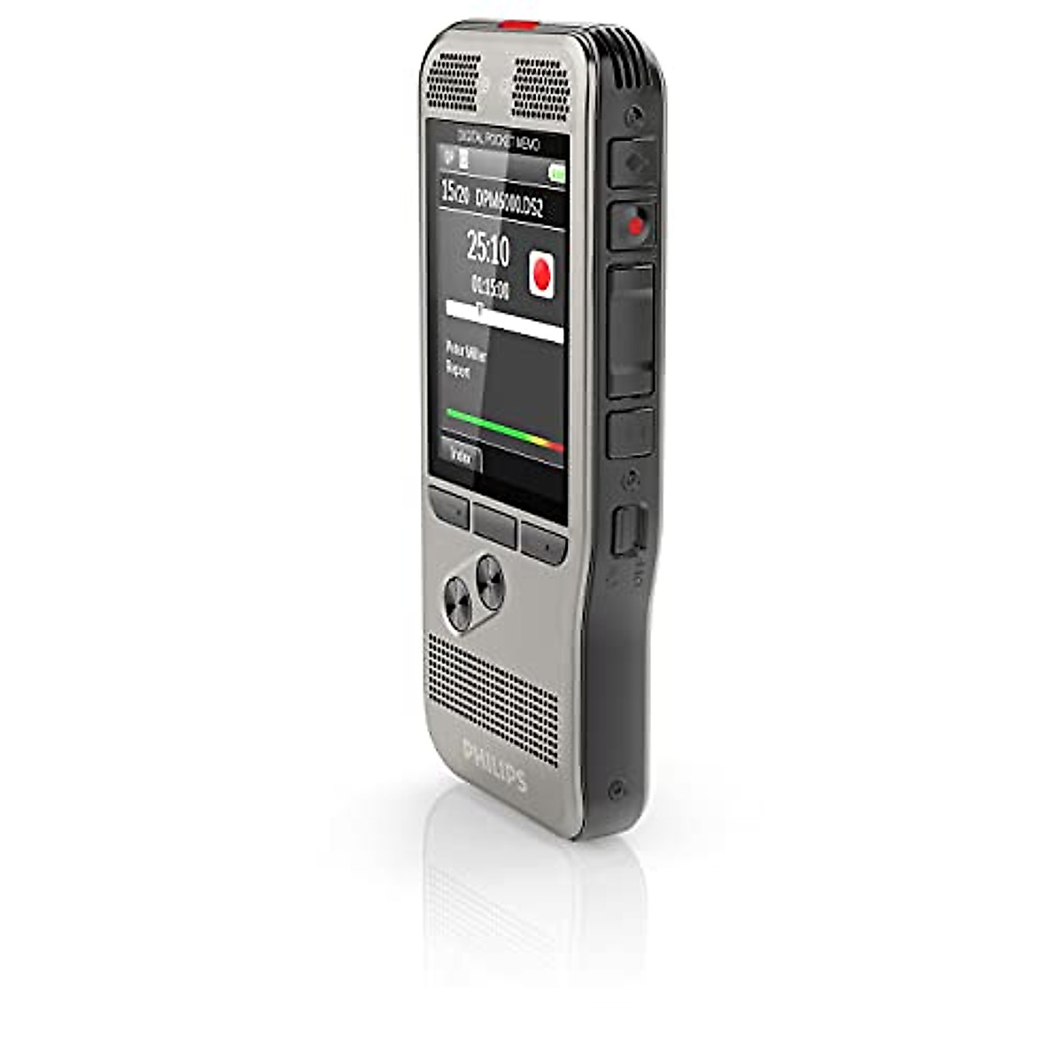 Pocket Memo 6000 Digital Recorder, Push Button, 2GB, Silver