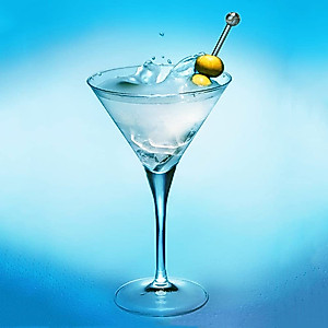 15PCS Cocktail Picks, Metal Stainless Steel Cocktail Toothpicks, Reusable Cocktail Skewers, Garnish Picks Bloody Mary Skewers, Metal Martini Picks for Olives Appetizers Fruit (Silver/4.3 Inches)