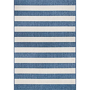 nuLOOM Alexis Striped Indoor/Outdoor Area Rug, 5' 3" x 7' 6", Blue