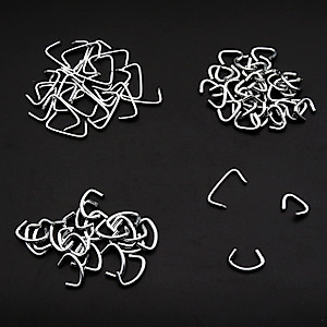 INKNOTE 270 Pcs Galvanized Hog Rings Assortment Kit (3 Sizes) & One Piece Professional Hog Ring Pliers, widely for Bungee/Animal Pet Cages/Bagging/Meat & Sausage Casing/Fencing/Furniture Upholstery