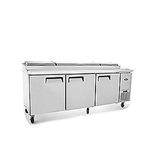 Atosa MPF8203 93" Pizza Prep Table Three Door Refrigerator 2 Year PARTS + LABOR / 5 Year Compressor WARRANTY
