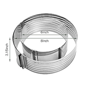 Meichu Multi Layer Cake Slicer Adjustable, 7-Layer Cake Cutter, 6-8 Inch Stainless Steel Cake Slicer Leveler