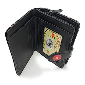 Shag Wear Llama Small Animal Wallet for Women and Teen Girls Vegan Faux Leather Black 4.5"