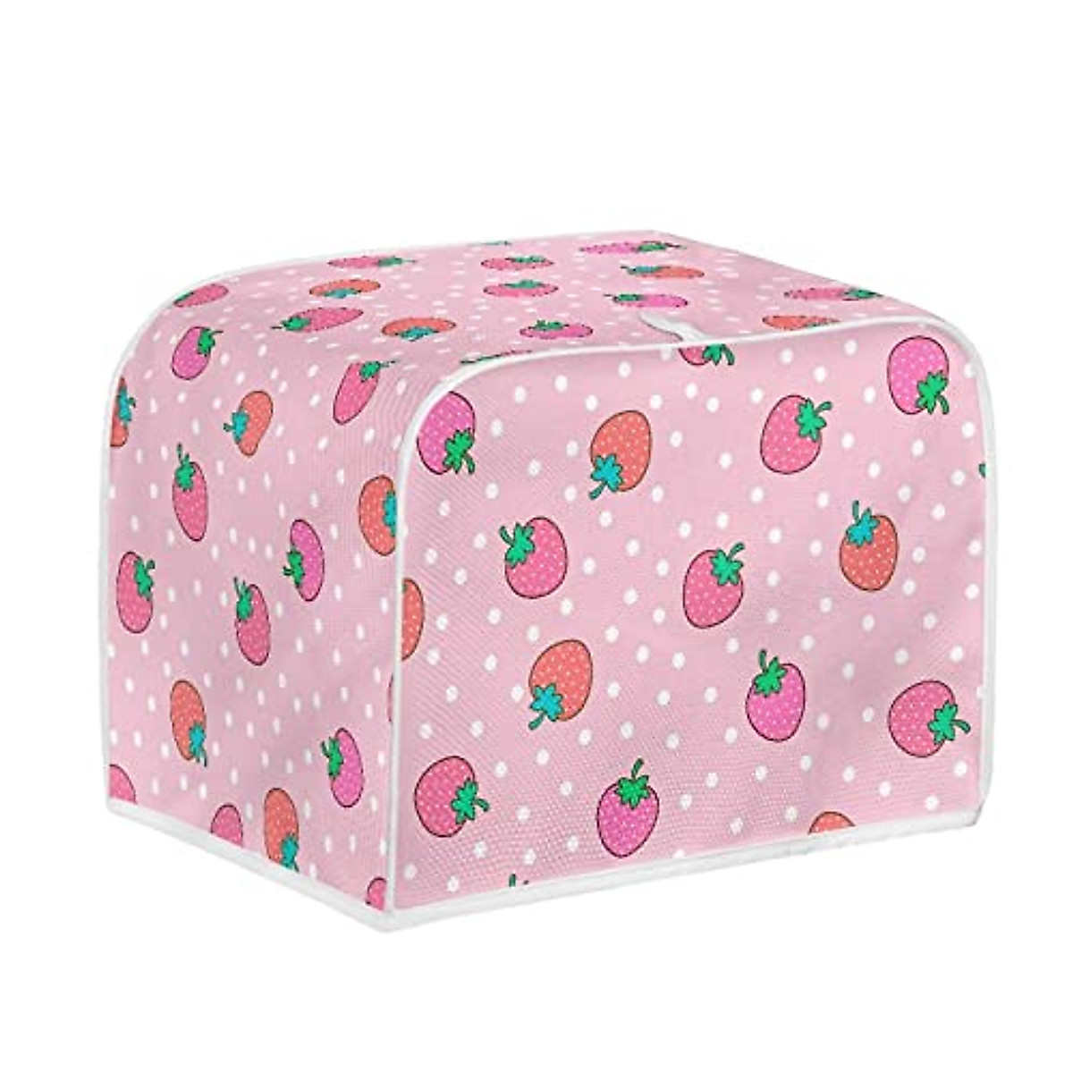 HUIACONG Strawberry Dots 4 Slice Toaster Cover Bread Maker Protective Cover Bag Pink Bread Toaster Oven Cover Kitchen Machine Protector Cover Small Appliance Organizer Bag Cover