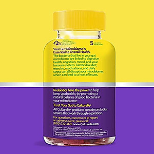 Culturelle Daily Probiotic Gummies for Women & Men, Berry Flavor, 52 Count, Naturally-Sourced Daily Probiotic + Prebiotic for Digestive Health, Non-GMO & Vegan