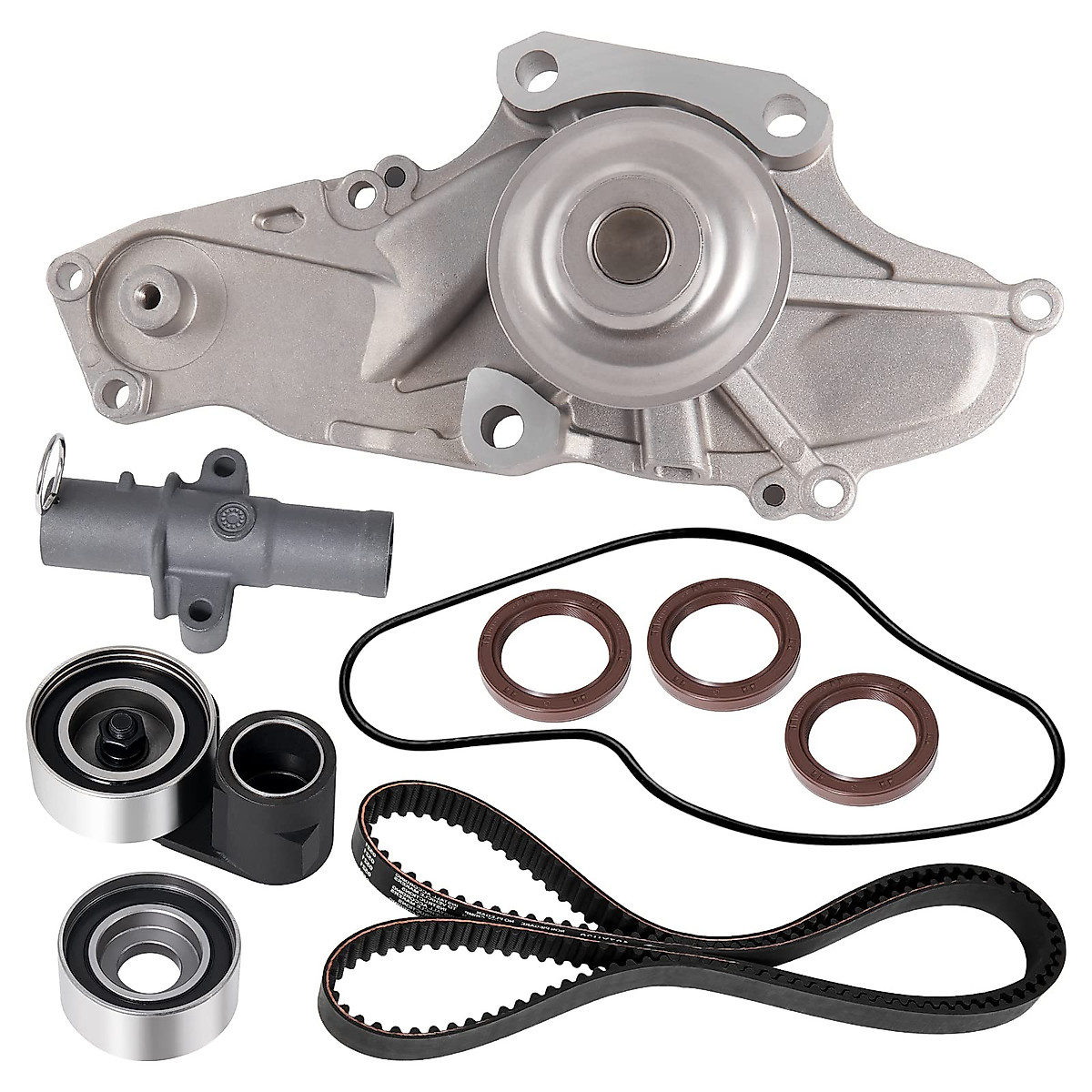 Somusen Timing Belt Kit with Water Pump Compatible with 2003-2018 Honda Accord Crosstour Odyssey Pilot Ridgeline MDX RDX RL TL TSX ZDX Saturn Vue 3.0L 3.5L 3.7L Replaces TKH002 TCKWP329 19200-RDV-J01