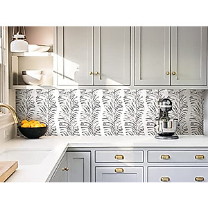 Modern Peel and Stick Wallpaper Boho Contact Paper for Cabinets Brown Wallpaper for Bedroom Self Adhesive Wallpaper Removable Stripe Wall Paper for Nursery Herringbone Shelf Drawer Liner17.3” x 78.7”