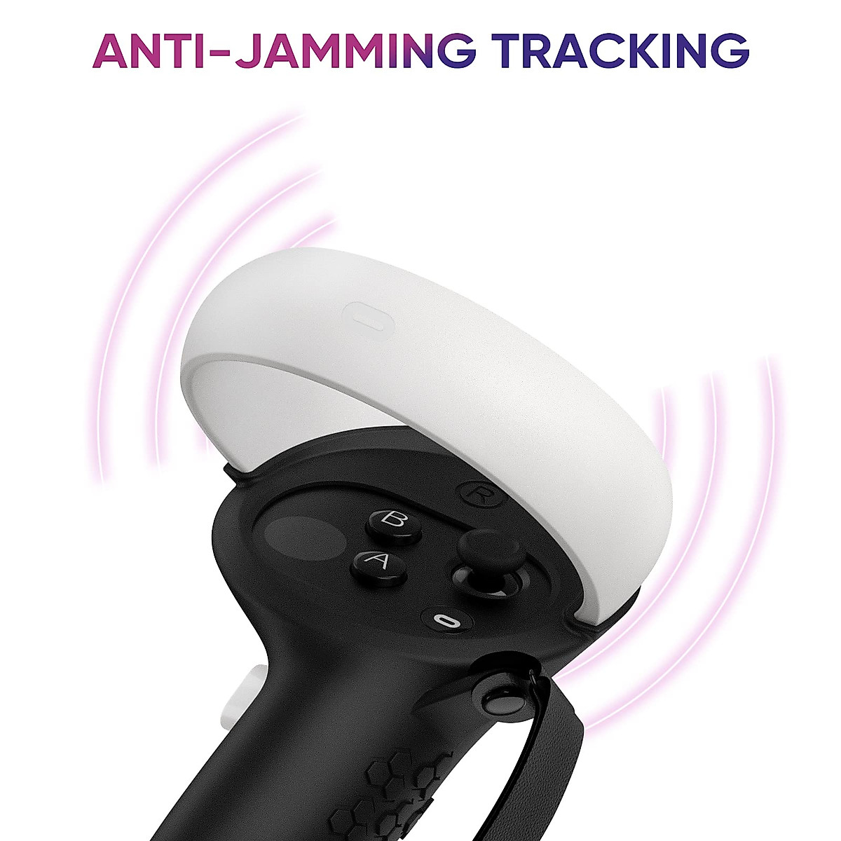 Suitisbest Controller Grip Cover Accessories Compatible with Meta Quest 2, Silicone Grip Protective Cover with Adjustable Leather Knuckle Straps