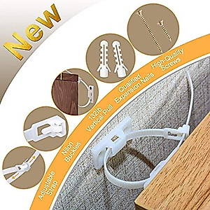 Furniture Anchors for Baby Proofing 6 Pack Anti Tip Furniture Straps Cabinet Wall Anchors Kit Protect Child Safety Straps for Furniture Leaning Mirror Dresser Bookcase Bookshelf Earthquake Resistant