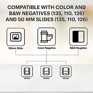 KODAK Slide N SCAN Film and Slide Scanner with Large 5” LCD Screen, Convert Color & B&W Negatives & Slides 35mm, 126, 110 Film Negatives & Slides to High Resolution 22MP JPEG Digital Photos