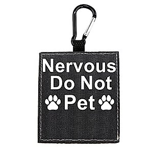 Funny Dog Leash Sleeve Nervous Do Not Pet Dog Leash Wrap Wrap Alert Hanging ID Patch Tag Pet Birthday Gift(Do Not Pet-Tag)
