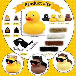 12 Sets Horse Duck with Glasses Mini Western Duck Toys for Baby Shower Birthday Cowboy Cowgirl Horse Farm Western Theme Party Gift Favor Decorations