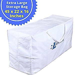 Extra Large Storage Bag - Heavy Duty 45x22x16 Inches Huge Tote Duffel with Max Load of 100 lbs. (45kg) - Tear-resistant & Water-resistant Polypropylene Woven Cloth, With Zippers