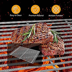 Lineslife 17.3" Cooking Grill Grate for Weber Genesis, Stainless Steel Gas Grill Grid Replacement for Outdoor, Camping, BBQ, 2PC