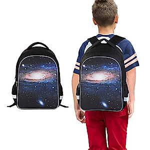 P ELEGANT PROTECTION Luminous Universe Space Galaxy 3D Print School Backpack Lightweight Students Bookbag for Kids