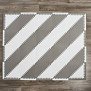 Gelli Mat - Comfort Playtime Foam - 72 Piece Baby Play Mat Interlocking Foam Floor Tiles - Grey/White. Multiple Creative Designs. Water-Resistant, Non-Toxic, Hypoallergenic. Great for any Room!