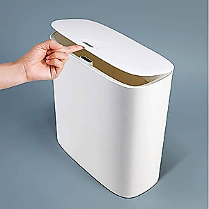 CXDTBH Automatic Trash Can Household Narrow Trash Can with Lid Plastic Toilet Smart Trash Can Bedroom Electric Trash Can (Color : E, Size : 2 Set Meal)