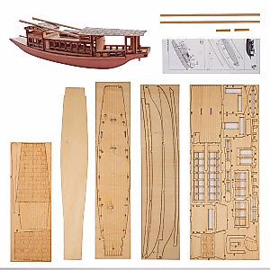 GAWEGM Wooden Ship Model Kits - Chinese RED Boat Precise