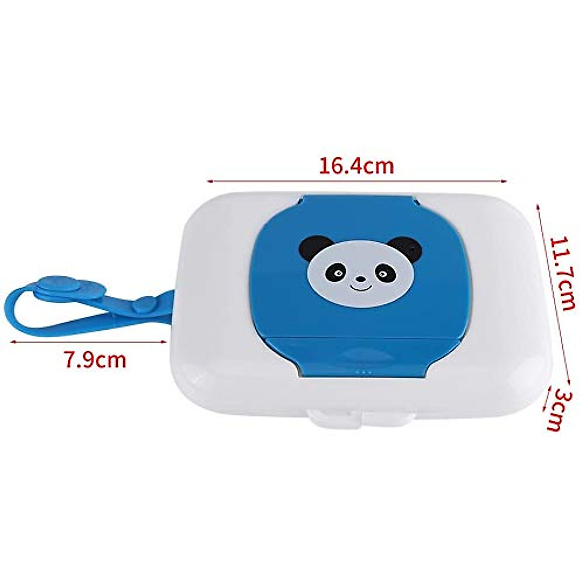 Wet Wipes Storage Box, Baby Portable Wipes Dispenser Travel Refillable Container for Car Bathroom Living Room Outdoor Use (White&Blue)