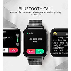 Lefitus Smart Watch with Call Receive/Dial for Android Phones and iPhone Compatible,Fitness Tracker 1.7" Full Touchscreen with Heart Rate Monitor Waterproof Smartwatch for Women Men