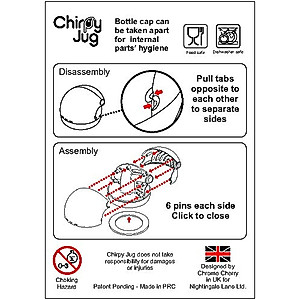 Chirpy Jug Glass Water Carafe Tweeting Bottle 34oz (1L) Yellow