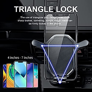 Phone Mount for Car [Upgraded Metal Clip] Cell Phone Holder Car Hands Free Cradle in Vehicle Car Phone Holder Mount Fit for Smartphone, iPhone, Cell Phone Automobile Cradles Universal