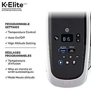 Keurig K-Elite Single Serve K-Cup Pod Programmable Coffeemaker (Brushed Silver)