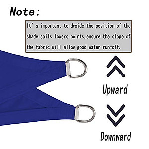 Tuosite Terylene Waterproof Sun Shade Sail UV Blocker Sunshade Patio Rectangle Knitted 220 GSM Block Fabric Pergola Carport Awning 8' x 10' in Color Blue