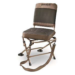 Guide Gear Huntrite 360 Swivel Hunting Blind Chair, 300 Pound Capacity, Folding, Lightweight, Portable, Padded Cushion Hunting Seat, Hunt Gear and Equipment, Black