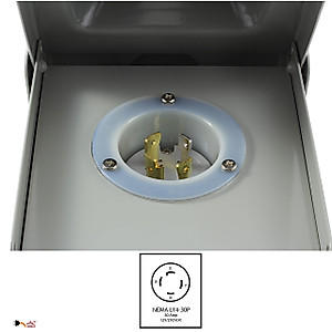 AC WORKS Super Durable Industrial Grade Locking Power Input Inlet (L14-30 Metal Box)