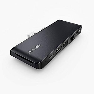 Juiced Systems ZipHUB | Surface Pro 7 Multiport Adapter | USB 3.0 | Ethernet | SD Memory | USB-C Data (ZipHUB)