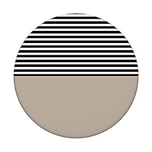 Taupe Minimal White Black Lines Stripes PopSockets PopGrip: Swappable Grip for Phones & Tablets