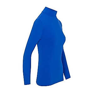 Natural Uniforms Women's Long Sleeve Mock Turtle-Neck T-Shirt Under Scrub (True Royal Blue, X-Large)