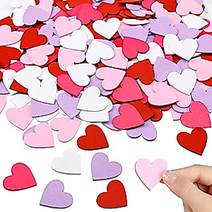 300 Pieces Valentine's Day Confetti Decor Wedding Romantic Confetti Decor Colorful Table Scatter Rustic Confetti Tiny Wooden Hearts Unfinished Wooden Heart Cutouts for Wedding Valentine's Day Decor