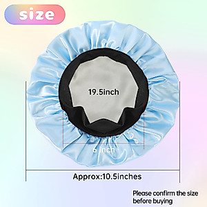 3 Pack Kids Satin Bonnet,Double Layer Child Sleeping Cap,Silky Night Sleep Caps Elastic Wide Band,Soft Breathable Satin Caps,Kids Hair Bonnets for Girls Baby Toddler Teens (Pink+Blue+Red)